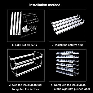 Cigarette Display Rack Shelf, Acrylic Rectangular Countertop/Wall Mounted Cigarette Display Box, Auto Cigarette Pusher Pushers, Easy to Install, for Stores Sale Counter(Size:45x29x28cm/18x11x11in)