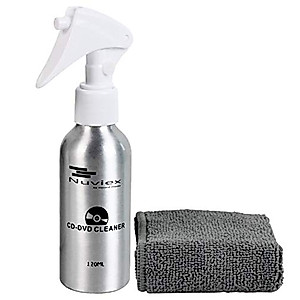 CD DVD Cleaner Solution Spray Fluid - Premium Compact disc Cleaning Kit with Anti-Static Microfiber Cloth Glove 4oz