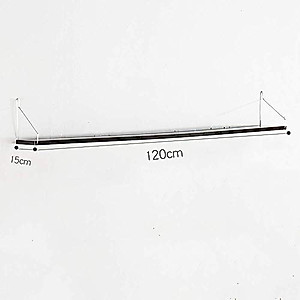 PIBM Stylish Simplicity Shelf Wall Mounted Floating Rack Shelves Retro Solid Wood Iron Art Bookshelf Storage Tv Wall Living Room Clothing Store,4 Sizes, Black , 60x15cm