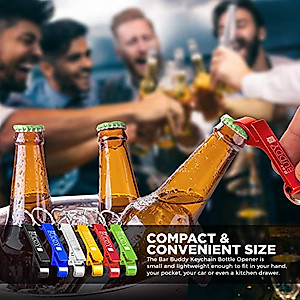 Keychain Bottle Opener - bartender bottle opener - Best Aluminum Bottle/Can Opener - Compact, Versatile & Durable - Vibrant Colors - Premium Keyring Bottle Opener - Ergonomic Design Silver