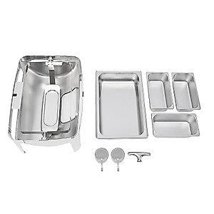 Chafing Dish Buffet Server, Food Warmers Roll Top Chaffing Server with 3 Pans Food Warmers with Alcohol Stove Food Trays for Catering Party buffet