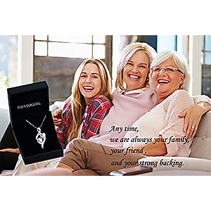 MUATOGIML 925 Sterling Silver Always My Daughter Forever My Friend Double Love Heart Pendant Necklace, Mother Daughter Jewelry Gifts 18"