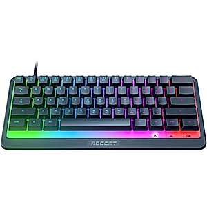 ROCCAT Magma Mini - 60% RGB Gaming Keyboard with 5 Programmable Lighting Zones, Membrane Key switches, Programmable Function Layers, Anti-Ghosting, & Spill Resistance - Black