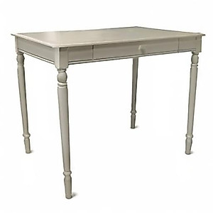 Pemberly Row French Country Desk in White Wood Finish with Drawer