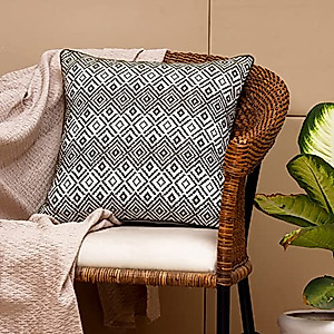 STITCH N STRING 12x20 Pack of 2 Blush White Embroidered Boho Decorative Bedroom Throw Pillows Covers for Bed & Couch Home Decor Cushion Cover