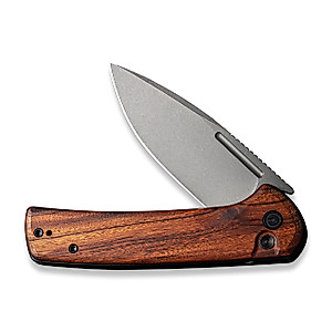 CIVIVI Pocket Knife for EDC, Conspirator Button Lock Folding Knife 3.48" Nitro-V Blade, Cuibourtia Wood Handle C21006-3