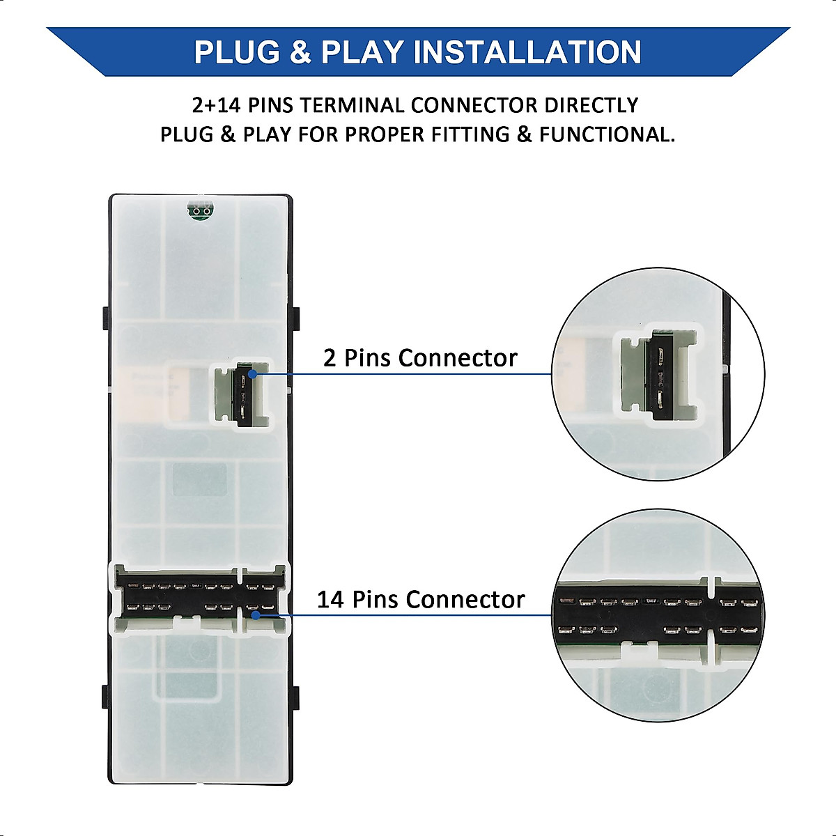 Obaee Driver Side Power Master Window Control Switch Button Compatible with 2007-2012 Nissan Altima Replace 25401-ZN50B, 25401-ZN50C