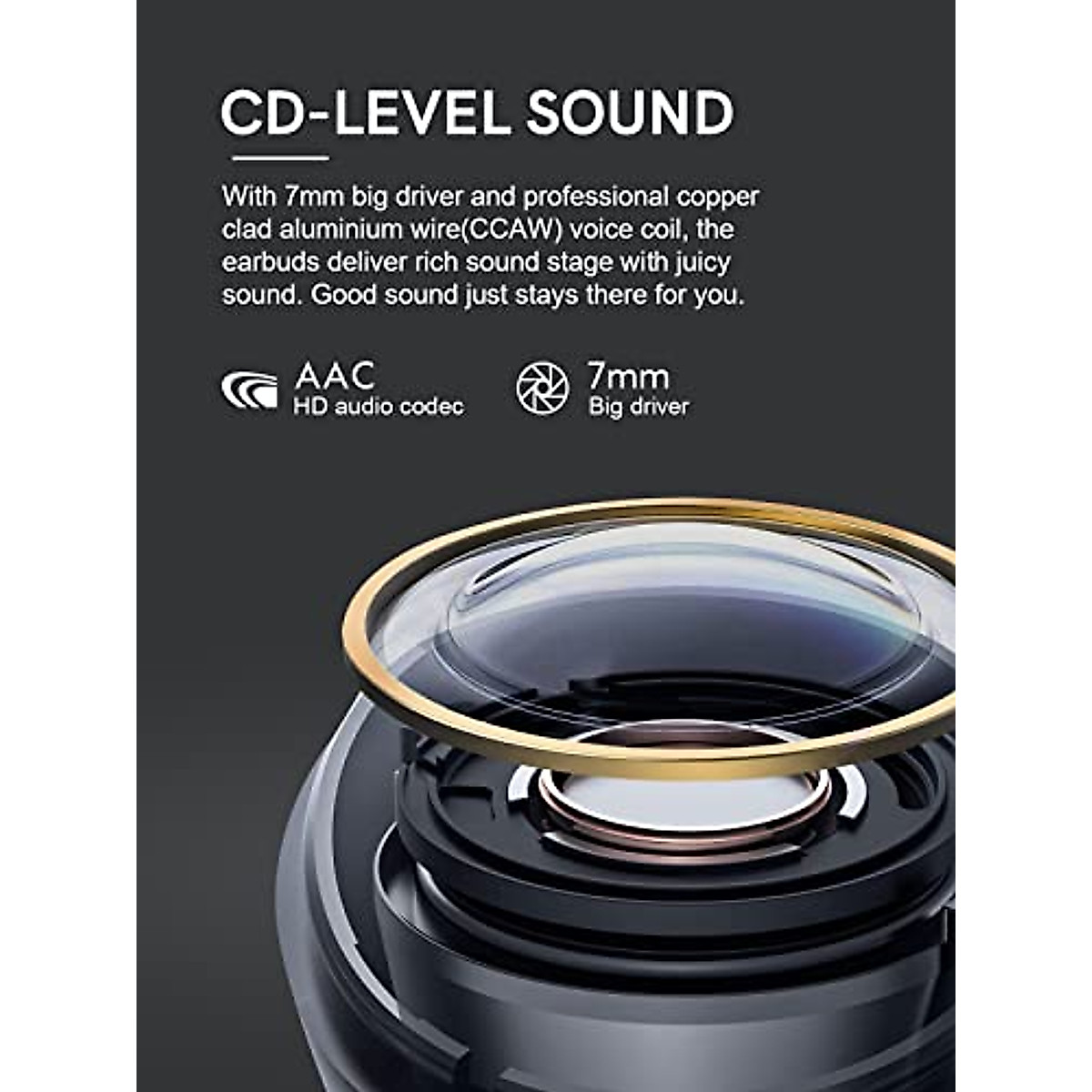 QCY HT01C Hybrid Active Noise Cancelling Wireless Earbuds, in-Ear Detection Headphones, IPX6 Waterproof Bluetooth 5.1 Stereo Earphones, Light-Weight, Immersive Sound Premium Deep Bass Headset