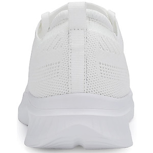 Santiro White Sneakers for Women Walking Shoes Lightweight Fashion Womens Tennis Shoes for Gym Non Slip Work Casual Shoe 8.5 US