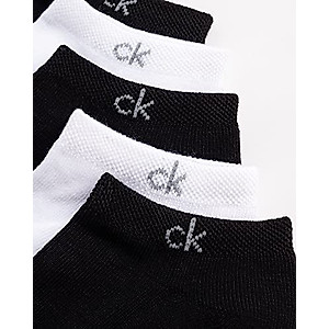 Calvin Klein Women's Athletic Socks - Lightweight Performance No Show Socks (12 Pack), Size Shoe Size: 4-10, White/Black