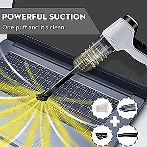 PeroBuno Electric Rechargeable Air Duster for Computer Cleaning- Mini Vacuum Portable for Car- Cordless Handheld Vacuum- Compressed Air- Keyboard Cleaner- Canned Air Spray 3-in-1