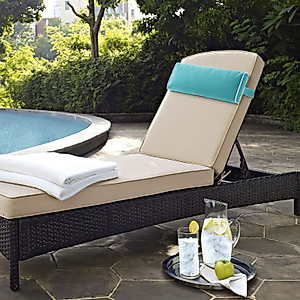 Enipate Outdoor Chaise Lounge Head Pillow, Pack of 2 Water Resistant Headrest Pillows with Elastic Band for Pool Patio Chairs