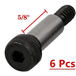 Sydien 6Pcs Alloy Steel Shoulder Bolt #10-24 UNC Thread Shoulder Dia 1/4" Shoulder Length 5/8"
