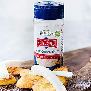 Redmond Real Sea Salt - Natural Unrefined Gluten Free Fine, 10 Ounce Shaker (1 Pack)