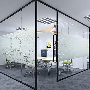 Coavas Window Privacy Film, Frosted Glass Static Cling, Decorative for Bathroom Door Covering, UV Blocking Window Cling, Non-Adhesive Vinyl Sticker, Day and Night Windows Tint for Home,17.5x78.7 inch