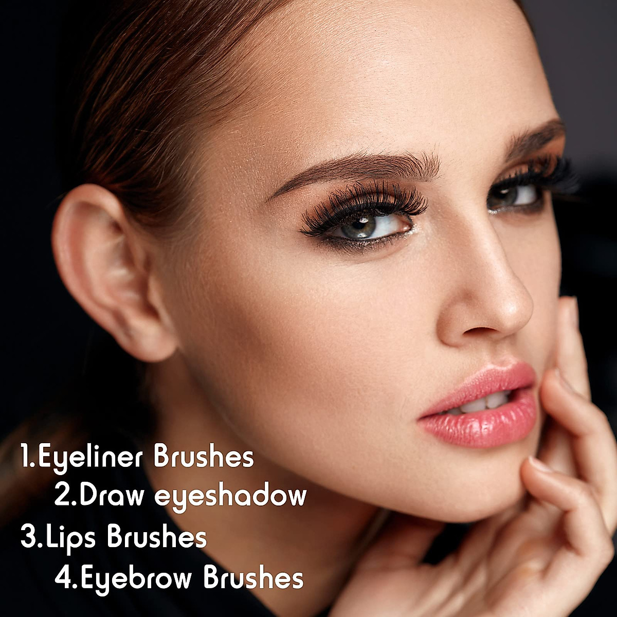 12 Pieces Eyeliner Eyebrow Brush Fine Angled Eyeliner Brush Slanted Eyeliner Makeup Brush Slant Tip Brushes Thin Slanted Flat Angle Brush Artificial Bristles Eyebrow Brushes for Cosmetic (Black)