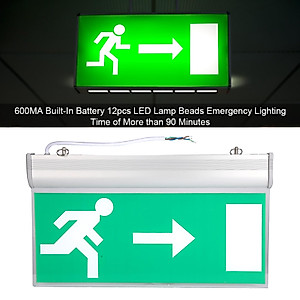 Emergency Exit Sign, Acrylic LED Exit Sign, Photoluminescent Exit Sign, Exit Sign with Emergency Lights for Hotel Shopping Malls Supermarkets Hospital