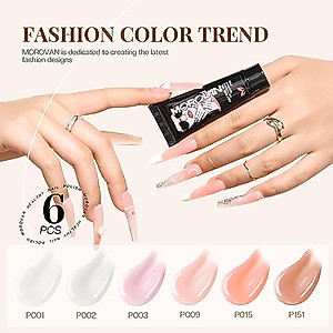 Morovan Poly Gel Nail Kits Starter Kit: Poly Nail Gel Kit for Beginners Poly Gel Kits with U V Light Gel Nail Kit DIY Extension Gel Kit Poly Nail Gel Kit with Everything