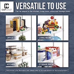 CAPHAUS Heavy Duty NSF Commercial Adjustable Shelves Wire Shelving w/Wheels & Feet, Kitchen Storage Metal Shelf, Garage Storage Shelving, Utility Wire Rack Storage Unit, Silver Grey 30 x 14, 5-Tier