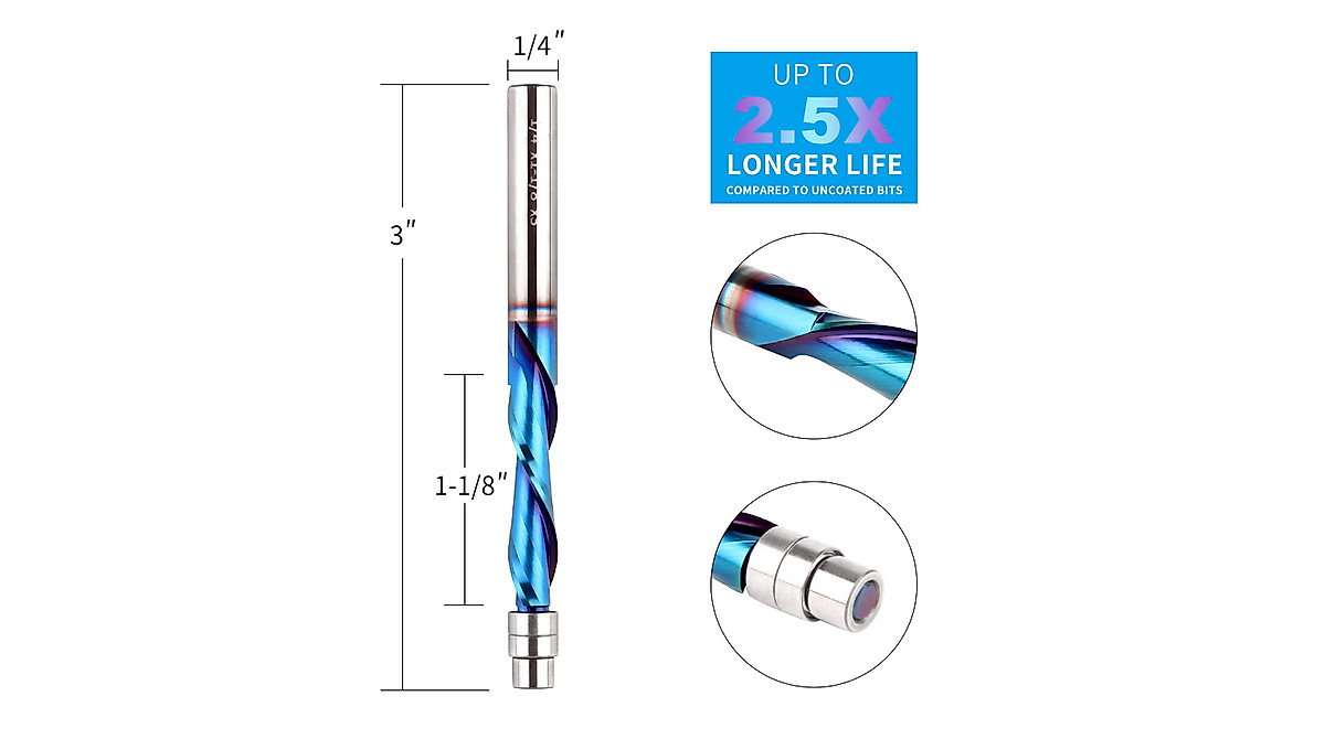 EANOSIC Downcut Flush Trim Router Bit - 1/4" Shank