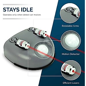 Zone Tech Garage Parking Assist Dual Laser Guide - High-Tech Professional 360 –Degree Adjustable to Wider Angles, Sensor with AC Adapter and Battery Backup for Car/Automotive