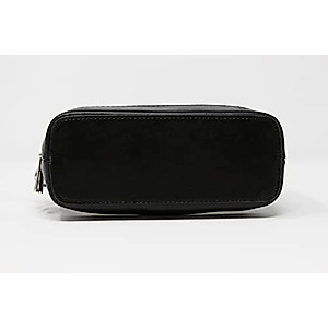 Dominie Clear Handbag Small Black Leather Clutch with Removable/Interchangeable Liner