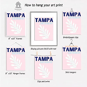 HOSUM ART Preppy Room Decor Aesthetic Hot Travel Canvas Wall Art for Teen Girls Bedroom Pink College Dorm Room Posters Trendy Wall Decor - Set of 6 8x10in (UNFRAMED)