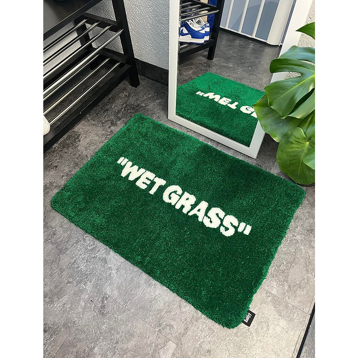 LUXAPE Wet Grass Rug - Tufted Hypebeast Rug - Handmade & Premium - 32 * 20in (80 * 50cm) - Hypebeast Room Decor - Off White Rug - Aesthetic Bape Rug - Luxape Rug