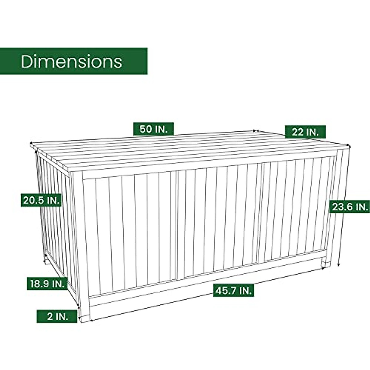 Hanover Wooden Outdoor Cushion Storage Box, Spacious Container for Patio Cushion Storage, Pool Supplies, and Throw Pillows in Grey, All-Weather 8 Cu. Ft. Capacity Outdoor Furniture Cushion Storage