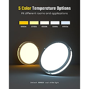 SUPERDANNY 36W LED Flush Mount Ceiling Light Fixture, 13 Inch Modern Ceiling Lamp, 3000K/3700K/4500K/5100K/6000K Dimmable Ceiling Lights for Bedroom Kitchen Hallway Bathroom (Brushed Nickel, 2 Pack)