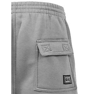 NE PEOPLE Men’s Cargo Shorts – Active Casual Comfy Workout Gym Elastic Drawstring Fleece Pockets Sweat Pants NEMP07 Hgray XL HeatherGray