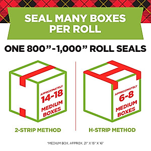 Scotch Sure Start Shipping Packaging Tape, 1.88" x 25 yd, Designed for Packing, Shipping and Mailing, No Splitting or Tearing, 1.5" Core, Clear, 6 Rolls (DP-1000RF6)