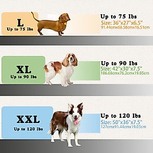 Orthopedic Dog Bed Waterproof Dog Beds for Large Dogs Deluxe Plush L-Shaped Dog Couch Beds with Egg Crate Foam Removable Washable Cover & Nonskid Bottom(Grey, L(36''x27''x6.5''))