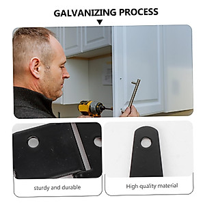 UKCOCO 6pcs 4 Barn Gate Hinges Black Cabinet Hinges Gate Hinges for Wooden Fences T Strap Hinges Square Barn Hinges Black Hinges Decorative Hinges 4 Inch Door Hinges Furniture Garden Shed