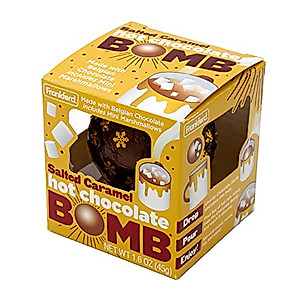 Frankford Salted Caramel Hot Chocolate BOMB, Pack of 6, Individually wrapped, Melting Milk Chocolate Ball with mini Marshmallows Inside, 1.6 ounce, Easter Basket Stuffer