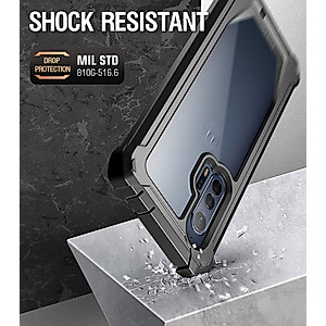 Poetic Guardian Series Case Designed for Moto Edge+ Case, Moto Edge Plus Case, Full-Body Hybrid Shockproof Bumper Cover Without Built-in-Screen Protector, Black/Clear