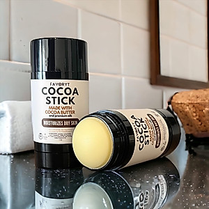 FAVORYT Cocoa Butter Stick – All-Natural Moisturizing Lotion Stick with Cocoa Butter, Almond Oil, Jojoba Oil, Avocado Oil – Warm and Natural Body Butter Stick Flavor for Women, Men, Kids – 1oz