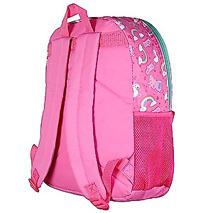 AI ACCESSORY INNOVATIONS Peppa Pig Backpack Kids School Travel Backpack Set With Lunch Box, Drawstring Bag, Pencil Case, and Rubber Molded Keychain