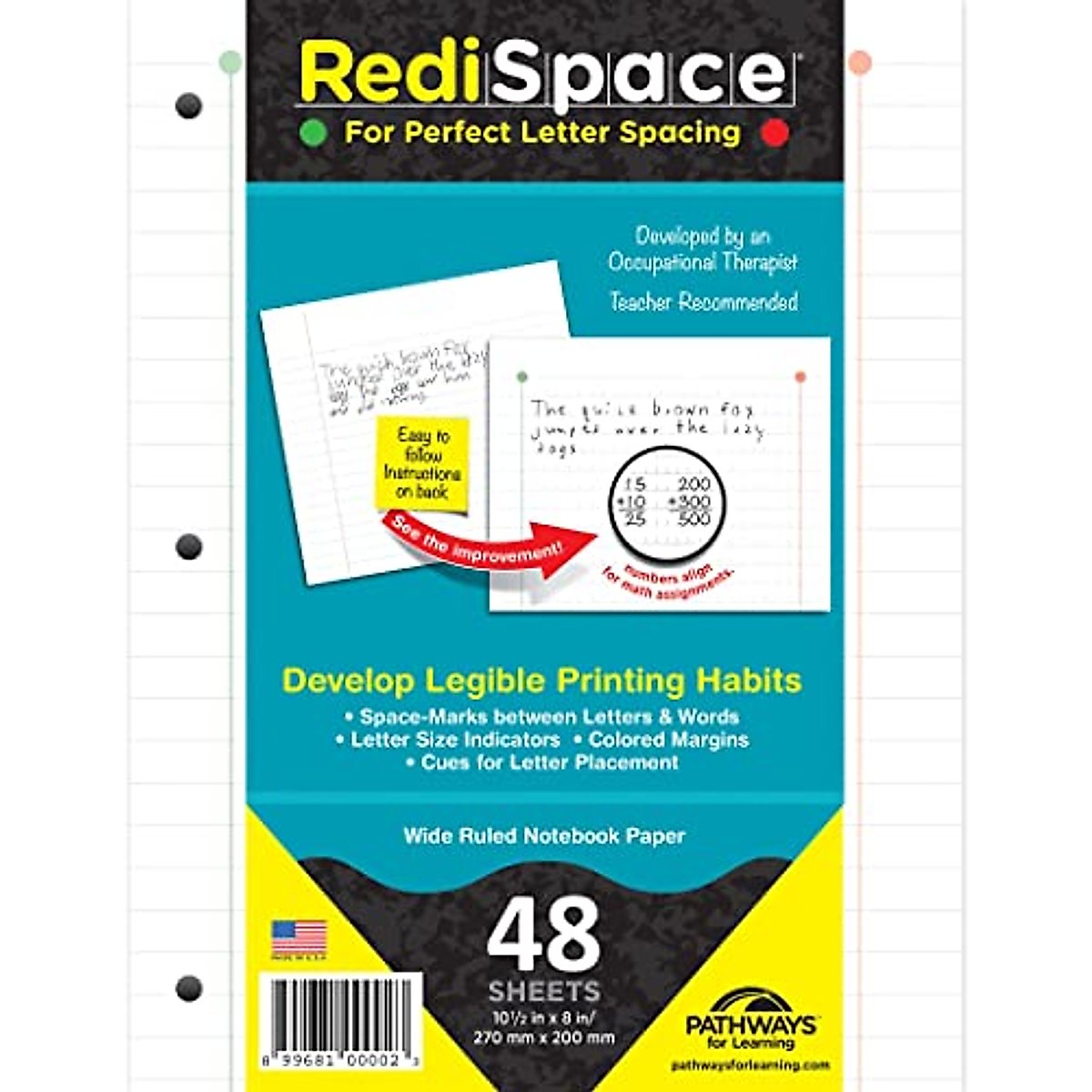 RediSpace Notebook Filler Paper White 10-1/2 x 8 in