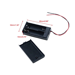 Semetall AA Battery Case On/Off Switch 12Pack 2 x 1.5V AA Battery Holder with Switch and Cap,AA Battery Storage Box with Leads and Switch