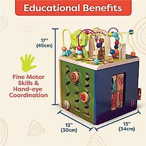 B. toys - Zany Zoo - Wooden Activity Cube - Educational Toys - Wooden Toys for Toddlers, Kids - 1 Year +