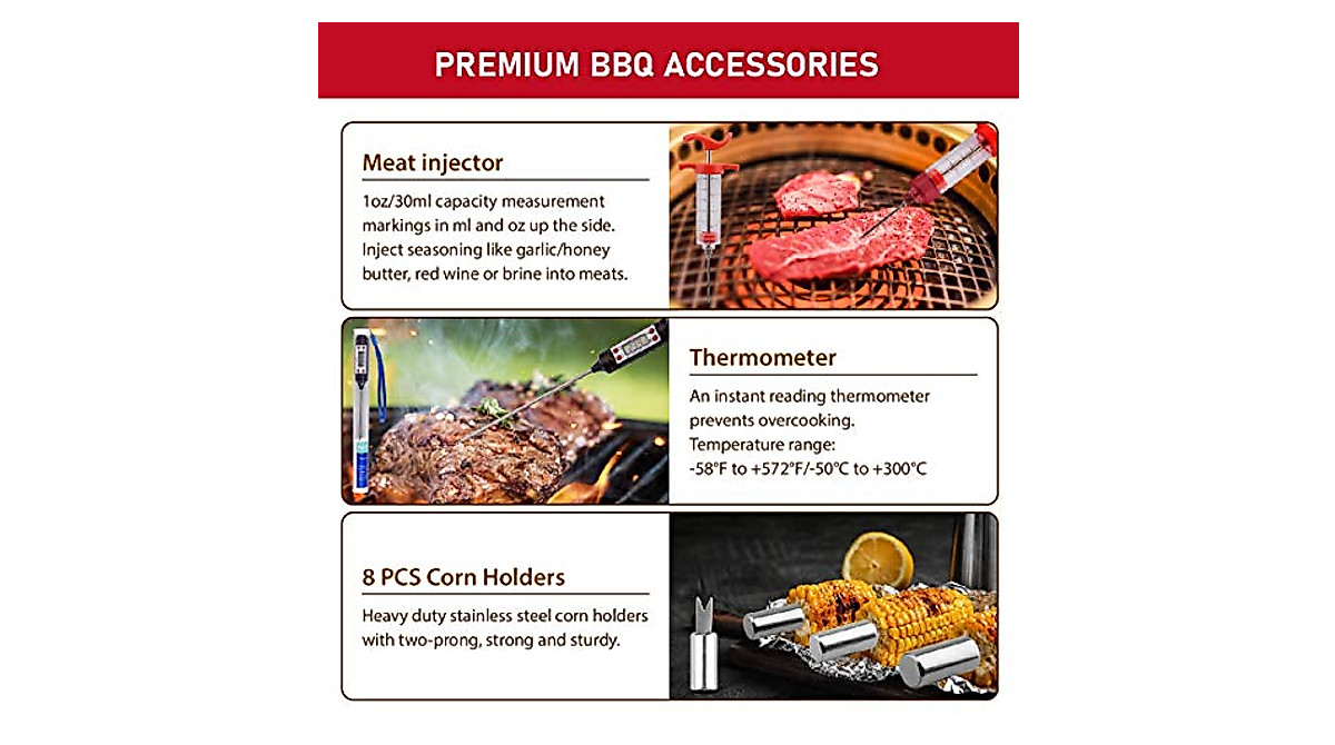 HUSSAR 34PCS BBQ Grill Tools Set | Durable Stainless Steel Accessories