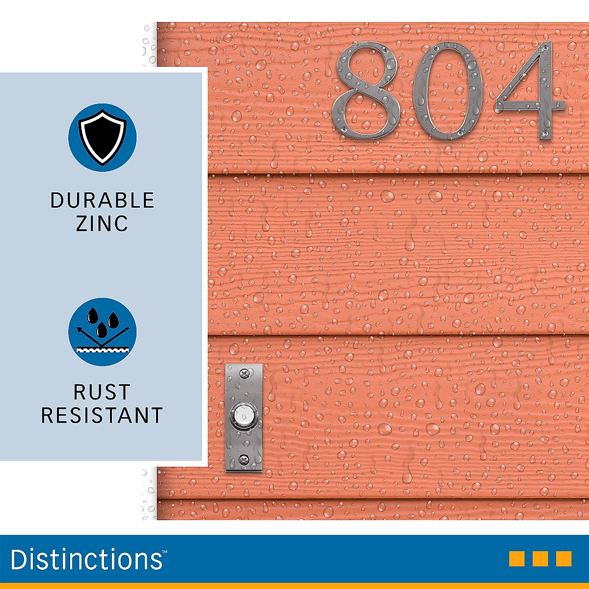 Distinctions by Hillman 843325 4-Inch Brushed Nickel Flush-Mount House Number 5, 1 Count (Pack of 1)