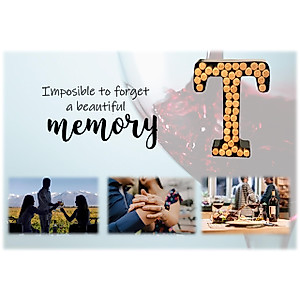 Premium Metal Letter Wine Cork Holder Is A Perfect Bar Decor Made of Durable Metal and A Glossy Black Finish With Rounded Edges , This Bar Cart Accessories Is Easy To Hang , Letter T (9,7”x 2”x 12,2”)