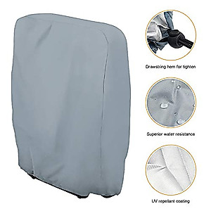 Uranshin Outdoor Folding Chair Covers 2PCS, Zero Gravity Chair Covers Waterproof, Durable Folding Patio Chair Covers with Storage Bag, Outdoor Chair Covers All Weather, 28" W x 13" D x 43" H, Grey