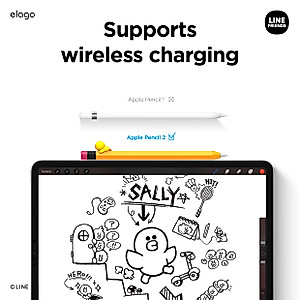 elago | LINE Friends Compatible with Apple Pencil Pro Case & Apple Pencil 2nd Generation Case, Compatible with Magnetic Charging, Double Tap, Squeeze, Haptic [Sally]