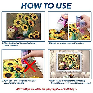 COLILY Diamond Painting Sealer, 5D Diamond Painting Glue Permanent Hold & Shine Effect, Fast-Drying Protects for Diamond Painting & Puzzles (4 OZ)