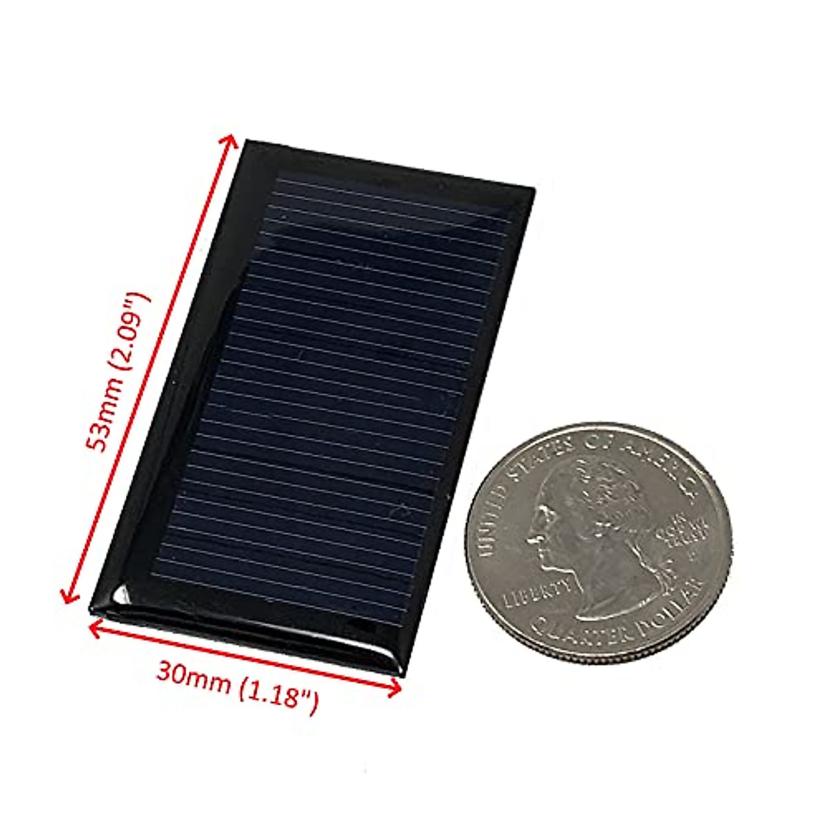AMX3d AMX Solar 5V 30mA 53X30mm Micro Mini Power Solar Cells for Solar Panels- DIY Projects - Toys - Classrooms - Labs - Solar Charge 3.6v