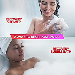 Degree Maximum Recovery Body Wash and Soak Post-Workout Recovery Skincare Routine Tart Cherry + Epsom Salt + Electrolytes Bath and Body Product 22 oz, Pack of 4