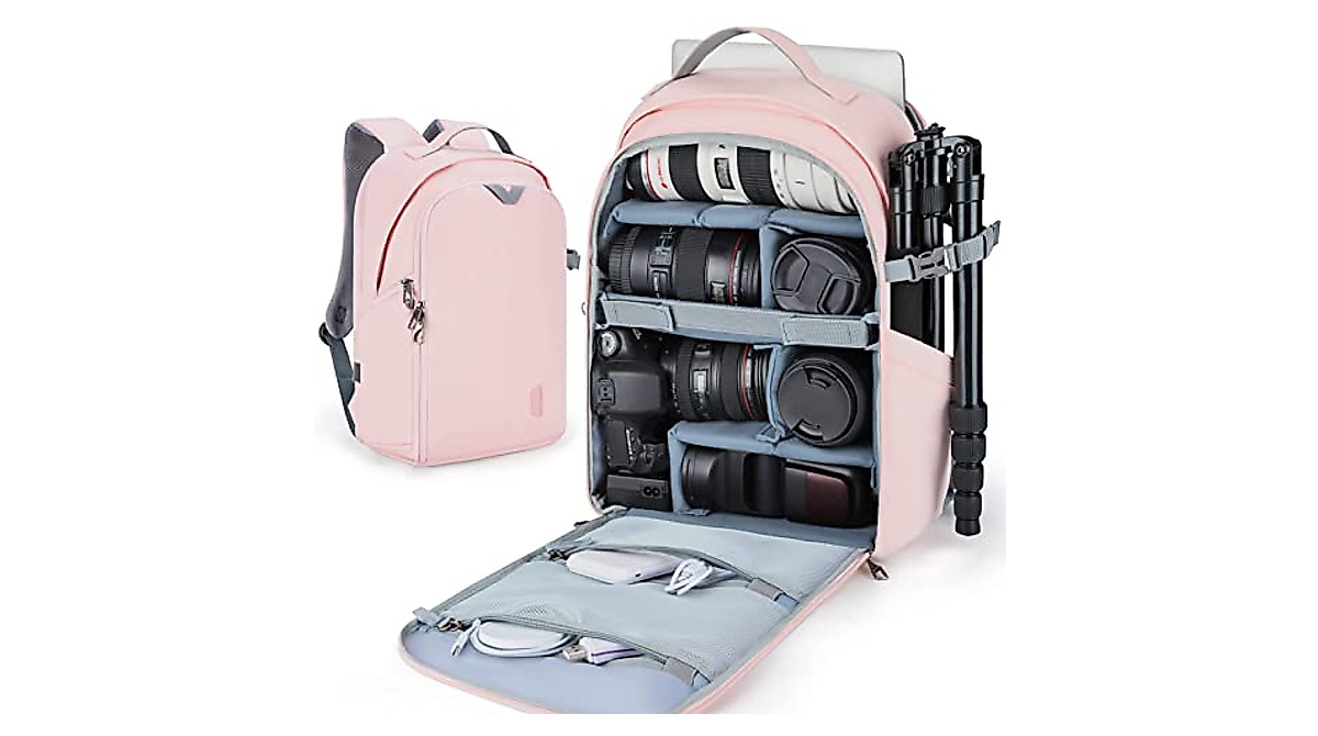 BAGSMART Camera Backpack for DSLR & Laptop - Water-Resistant & Secure